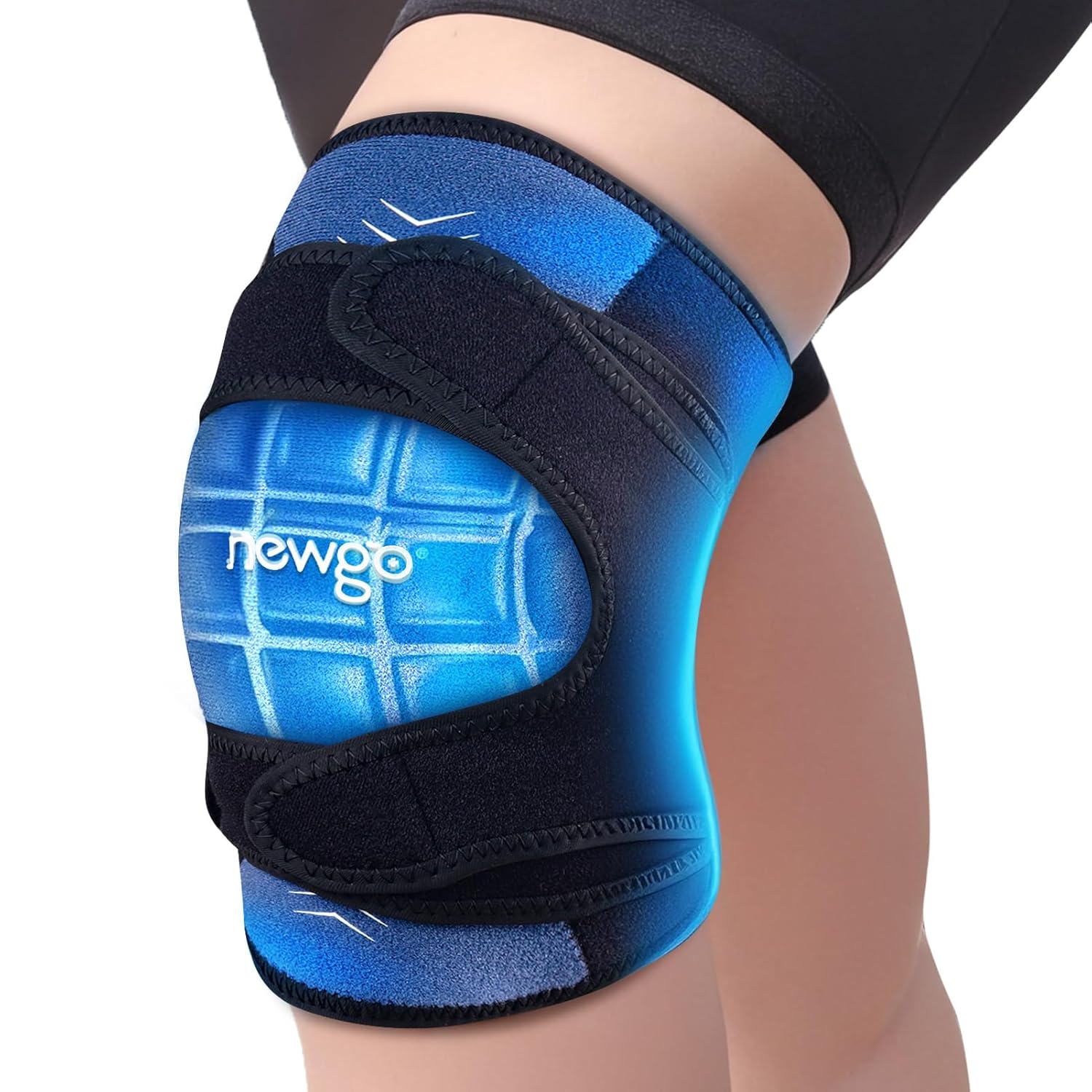NEWGO Knee Ice Pack Wrap Reusable Cold Compress for Pain Relief ...