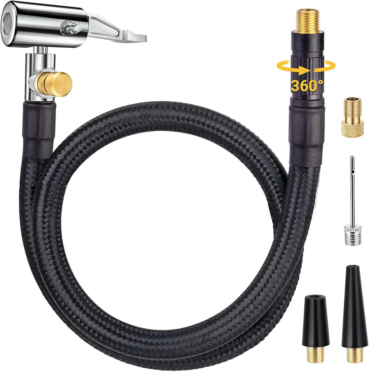 Amazon.com: Upgraded Tire Inflator Hose Adapter w/360° Rotating End, 21 ...