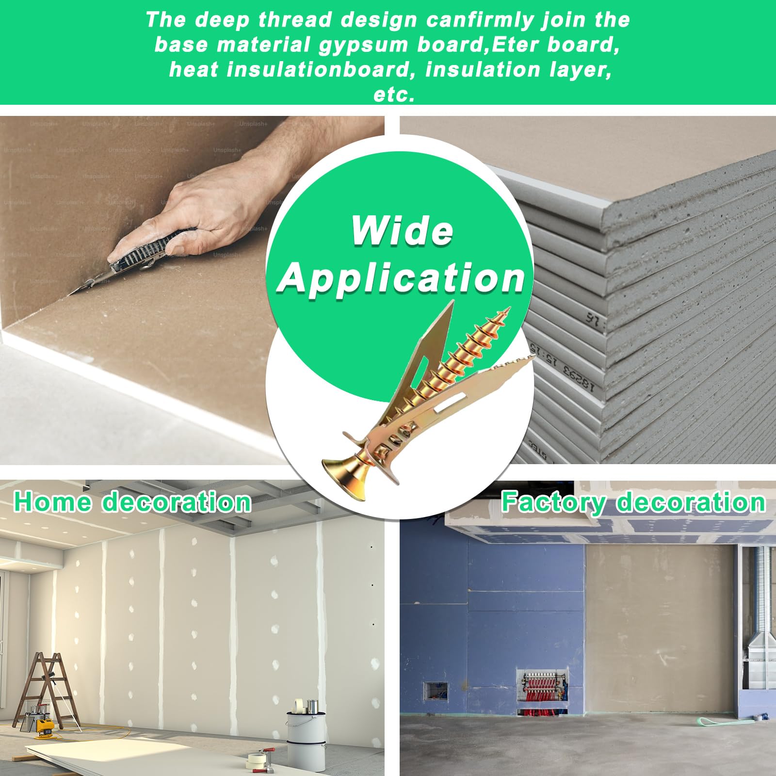 Snapklik.com : 400PCS Self-Drilling Drywall Anchors, Zinc Plated Steel ...