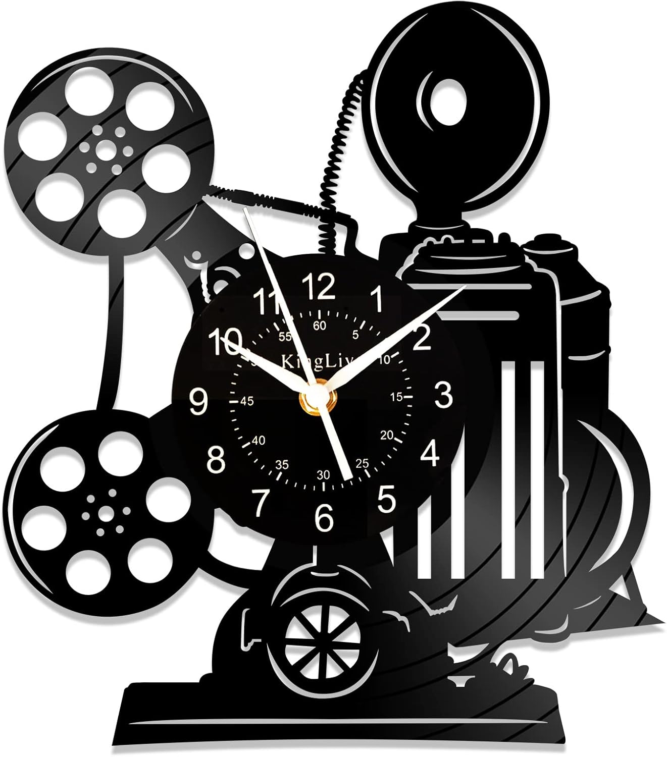Amazon.com: KingLive Movie Film Vinyl Records Wall Clock,12" Black ...