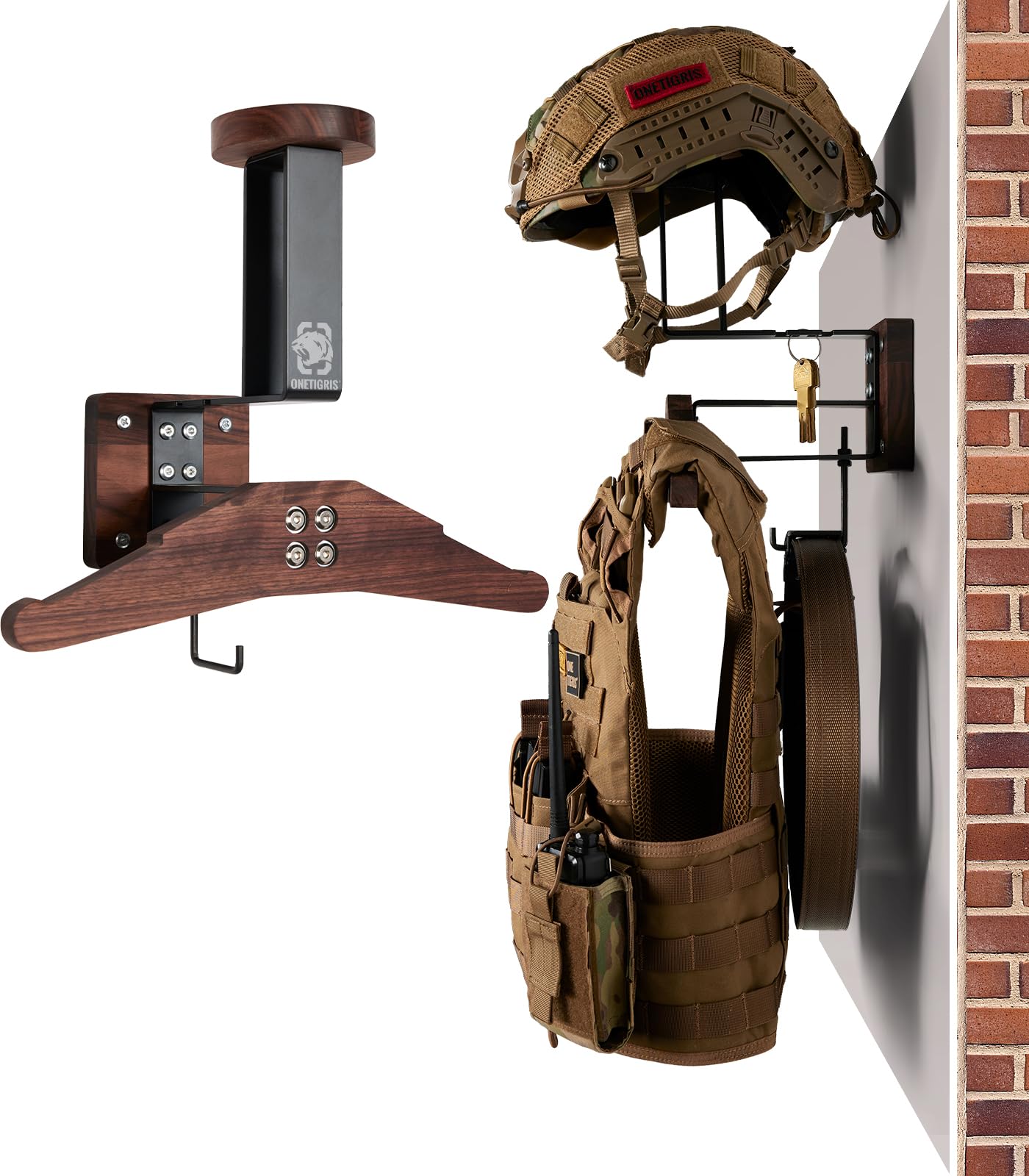 OneTigris Tactical Gear Wall Mount, Motorcycle Helmet Holder Wall Mount ...