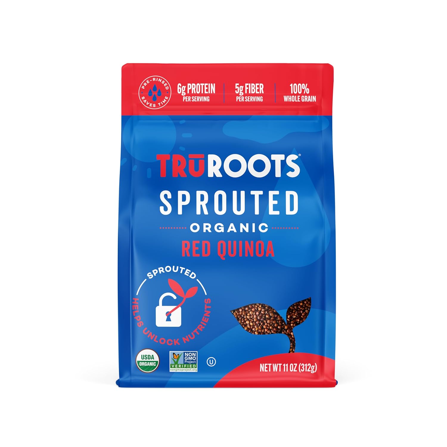 Amazon.com : TruRoots Organic Spouted Red Quinoa, 11oz (Pack of 1 ...