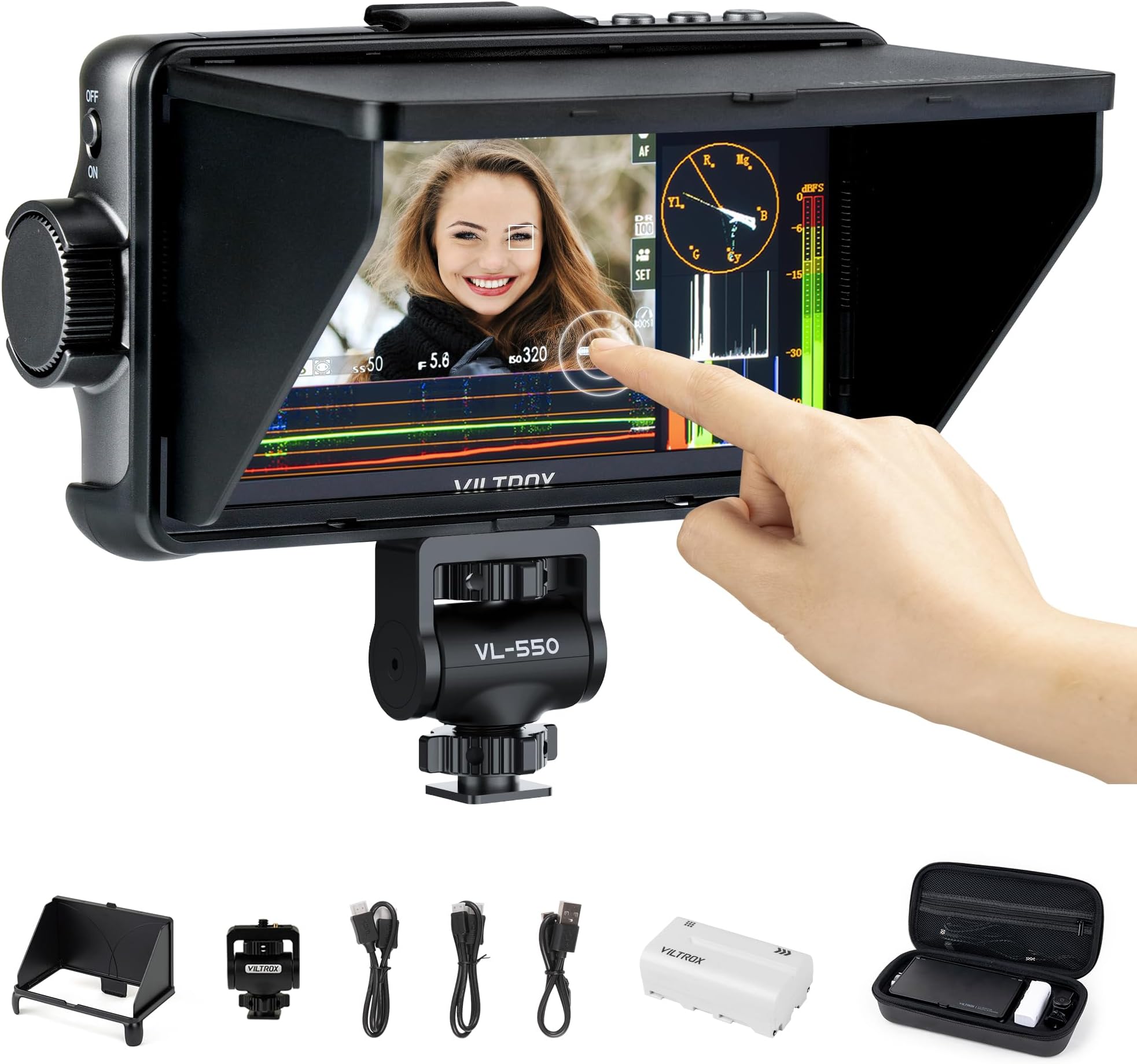 VILTROX DC-550 Pro Touchscreen Camera Field Monitor 4K HDMI (5.5 Inch ...