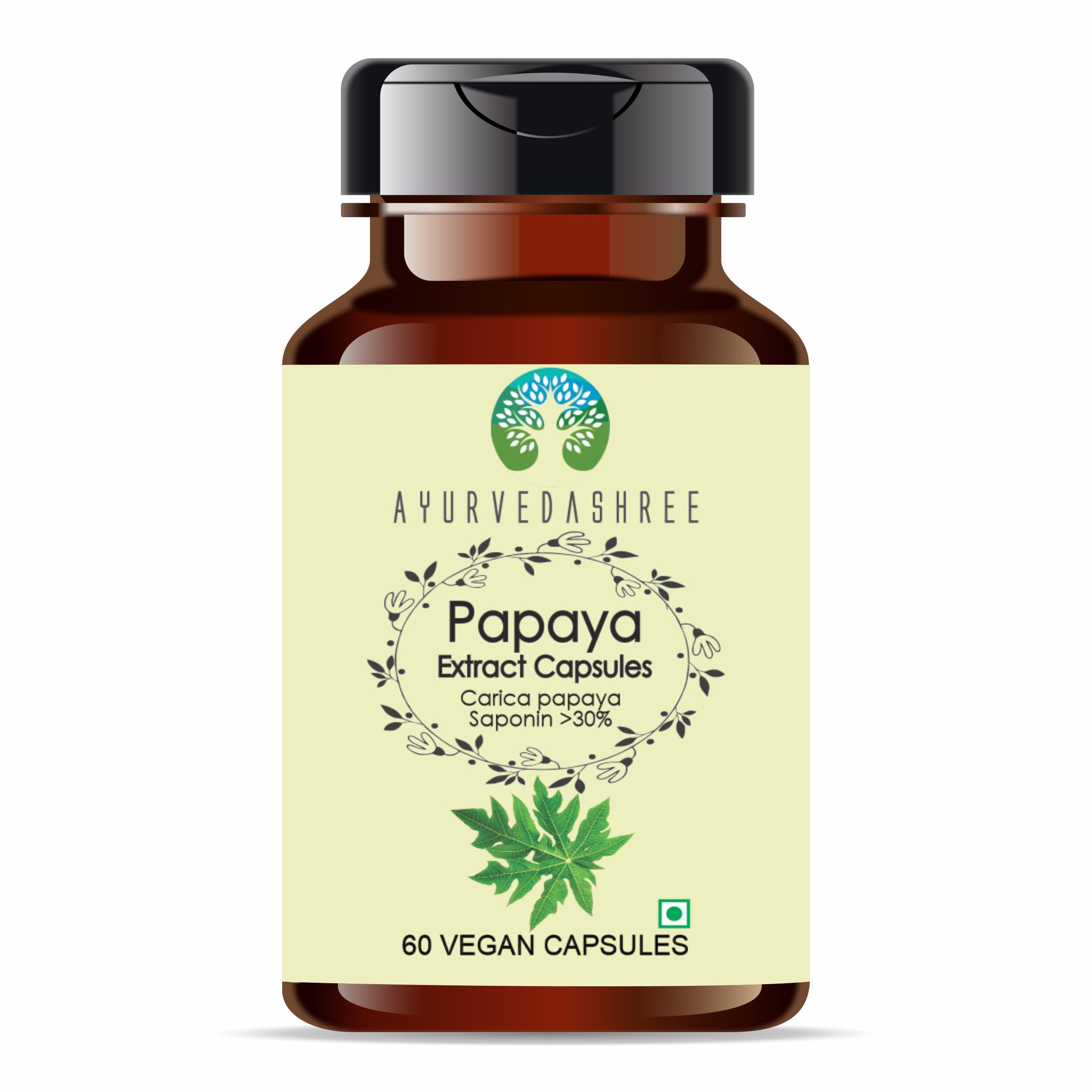 Amazon.com: AYURVEDASHREE Papaya Extract 500mg - 60 Vegetarian Capsules ...
