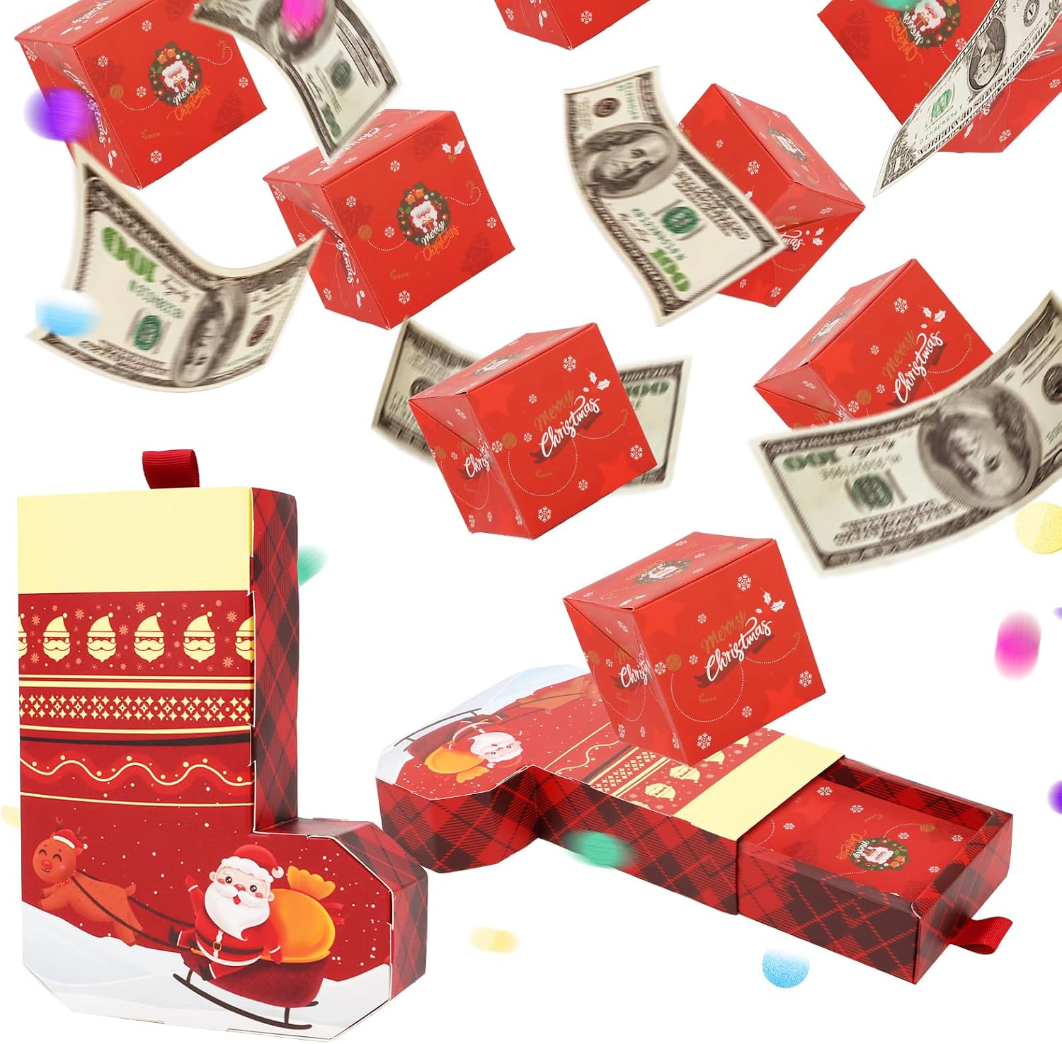 Amazon.com: YIBOBO-Surprise Gift Box Explosion for Money, Christmas ...