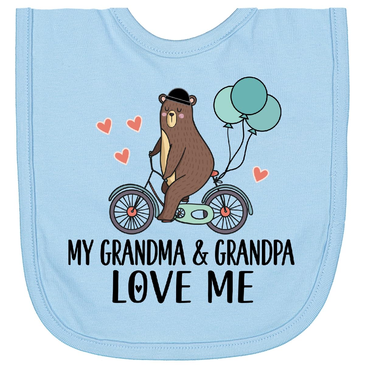 Snapklik.com : Inktastic Grandma Grandpa Love Me Newborn Bib Light Blue ...