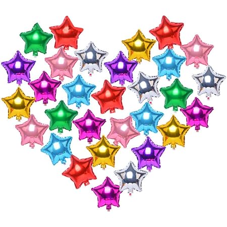 Amazon.com: AnnoDeel 50 pcs 10 Inch Star Balloons, Foil Balloons Party ...