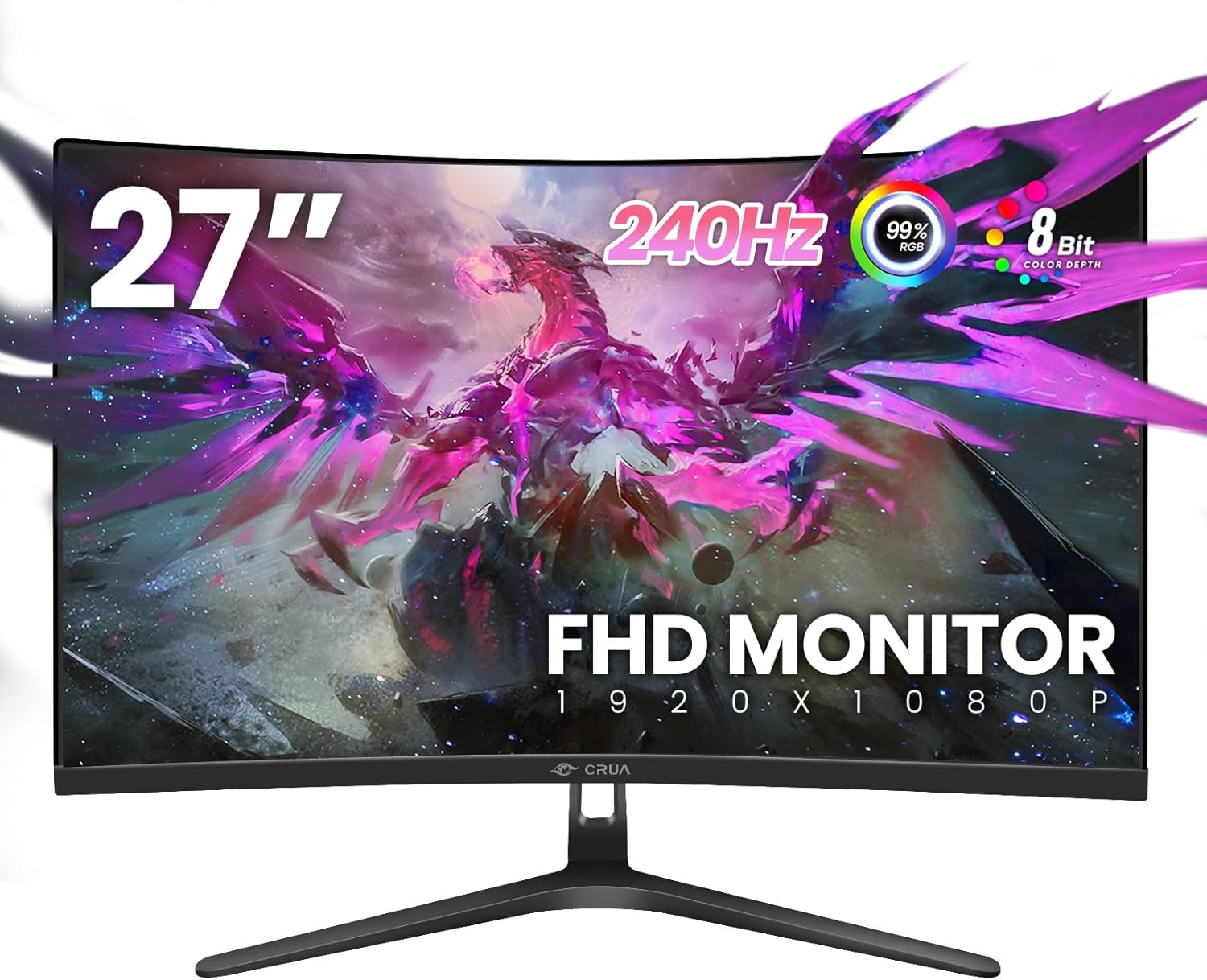 CRUA 30" Curved Gaming Monitor, 144Hz/200Hz Ultrawide Computer Monitor ...