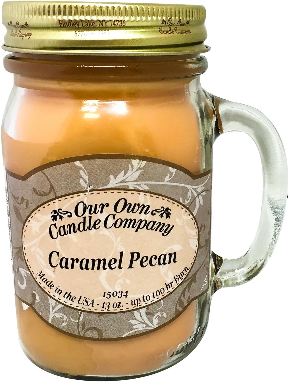 Amazon.com: Our Own Candle Company Caramel Pecan Scented 13 Ounce Mason ...