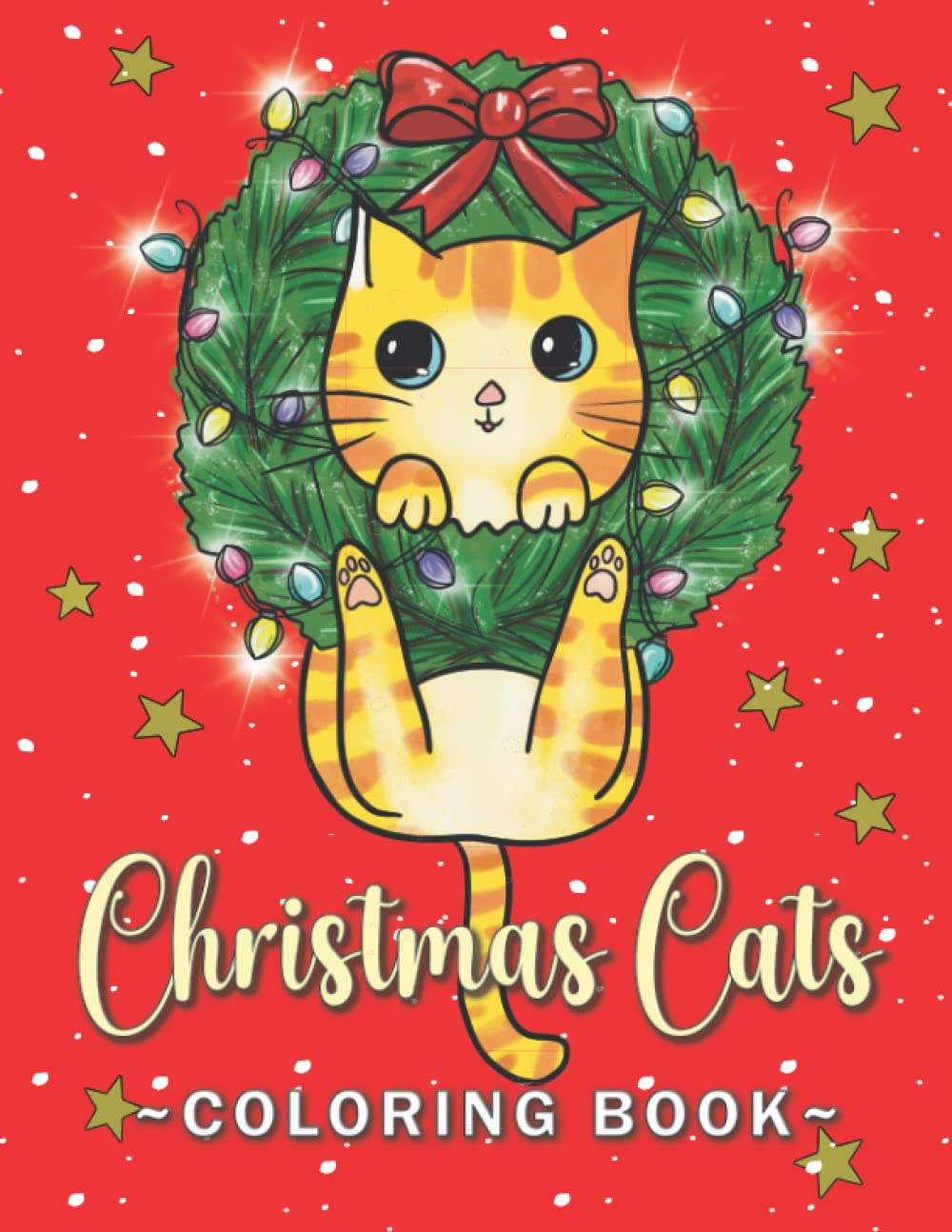 Amazon.com: Cats Coloring Book: Fun and Easy Christmas Coloring Pages ...