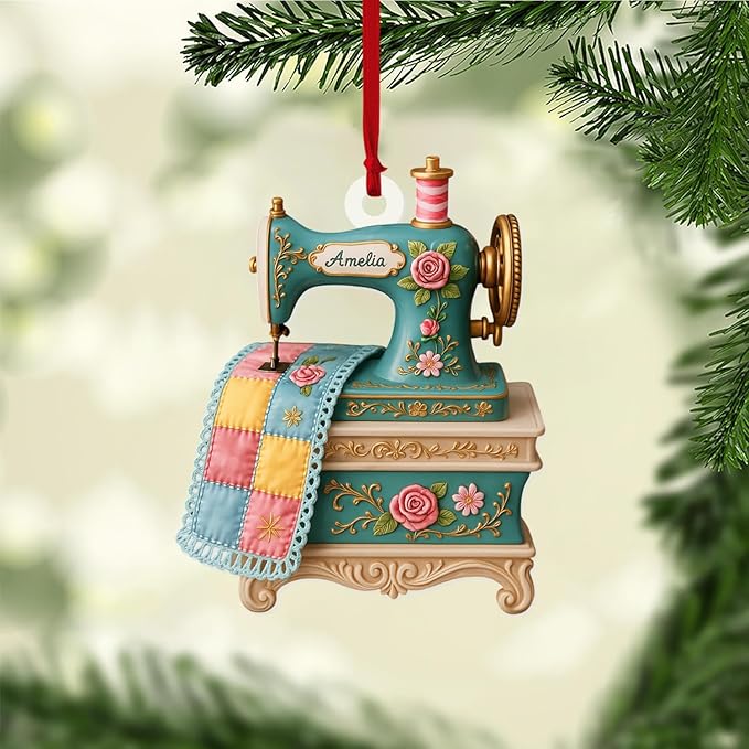 Amazon.com: Personalized Sewing Ornament 2025, Custom Sewing Machine or ...