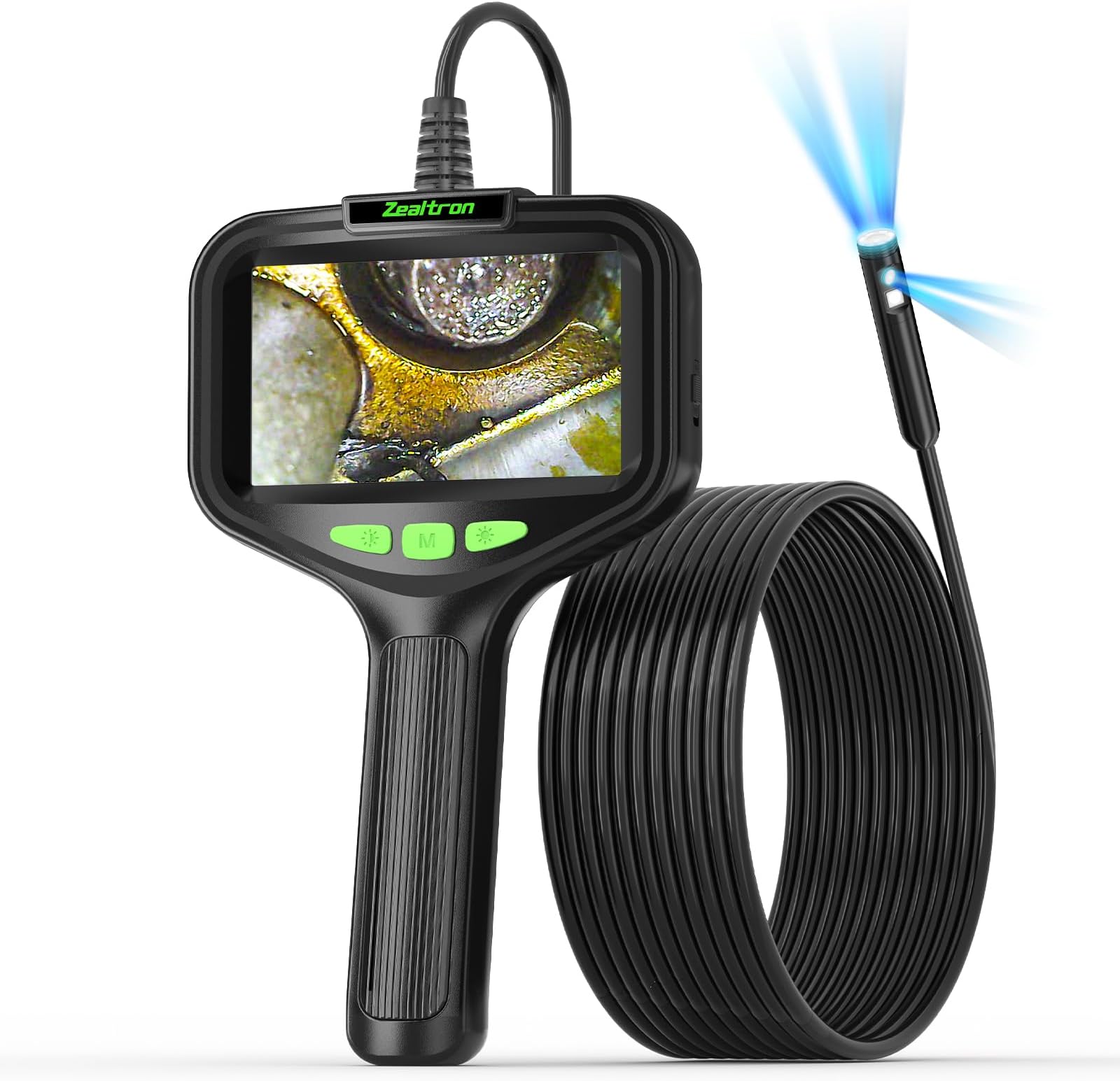 Zealtron Dual Lens Endoscope Camera, Handheld Digital Borescope with 4. ...