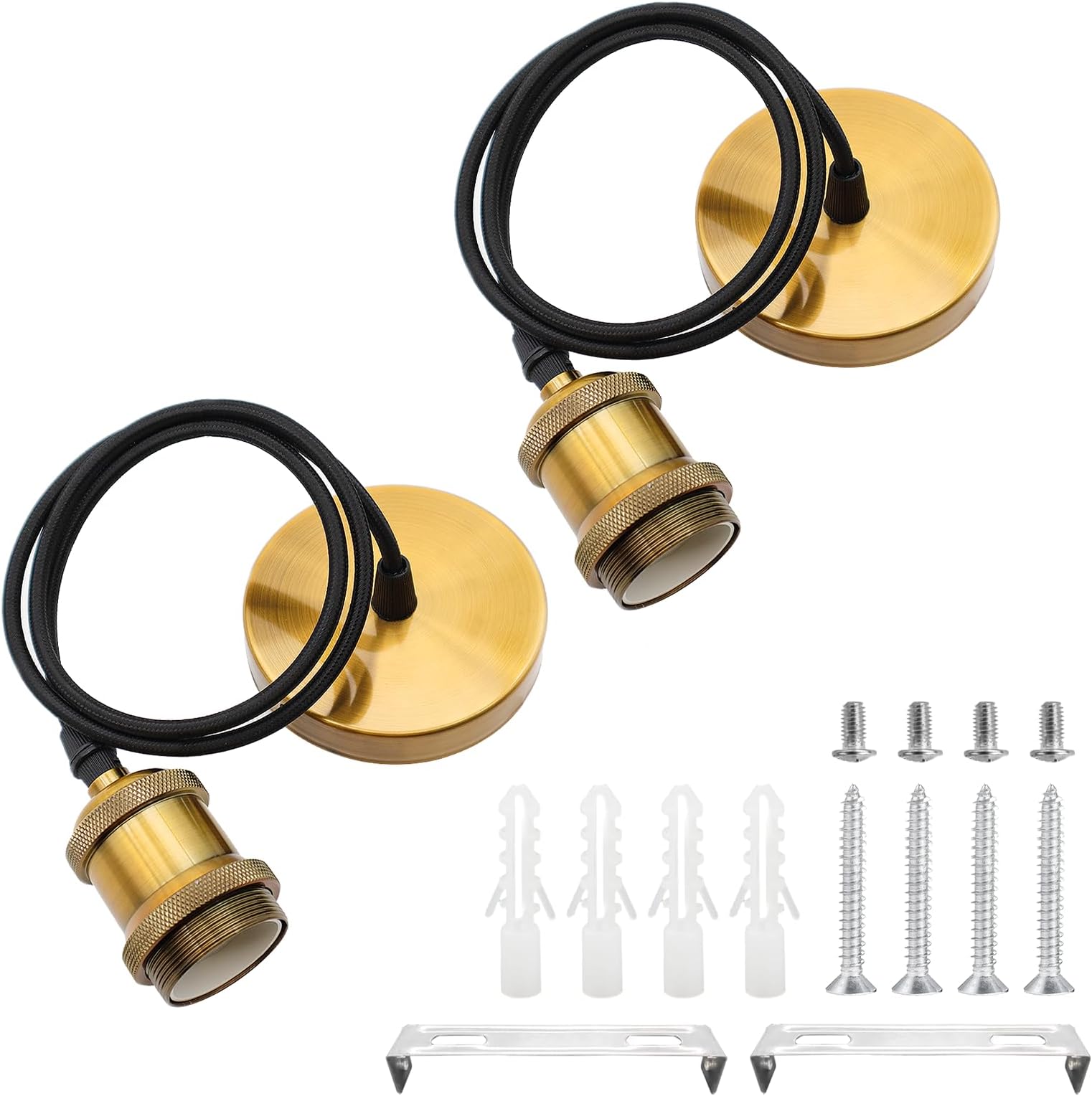 Icole Vintage Pendant Light Fitting, Modern Retro Industrial Style E27 ...