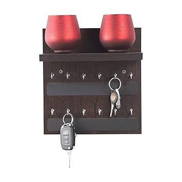 Anikaa Riko Engineered Wood Key Holder Stand/Wall Hooks Stand/Plain Key ...