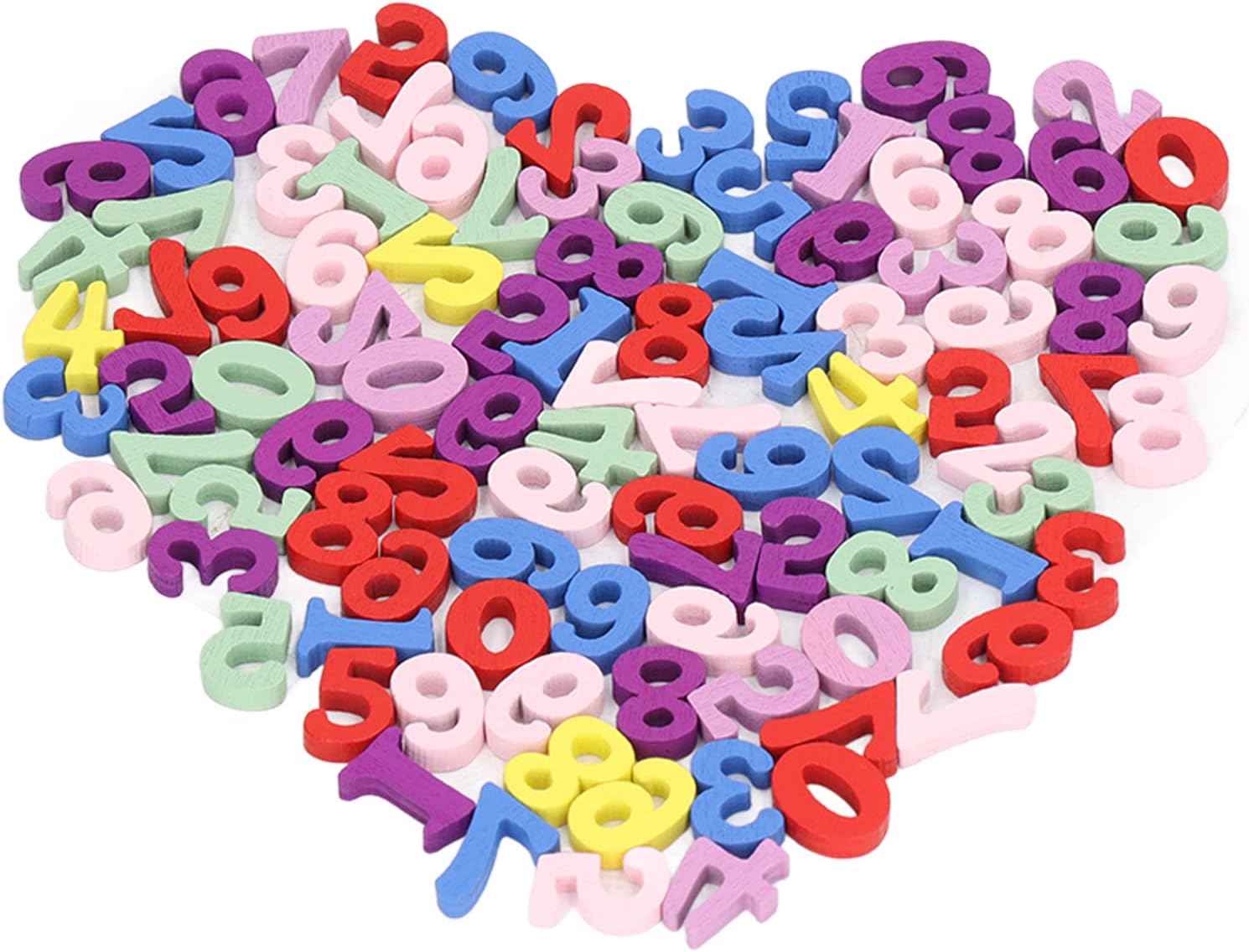 Small Wooden Numbers, Candy Colors Mixed Wooden Numbers 0-9 Wood Craft ...