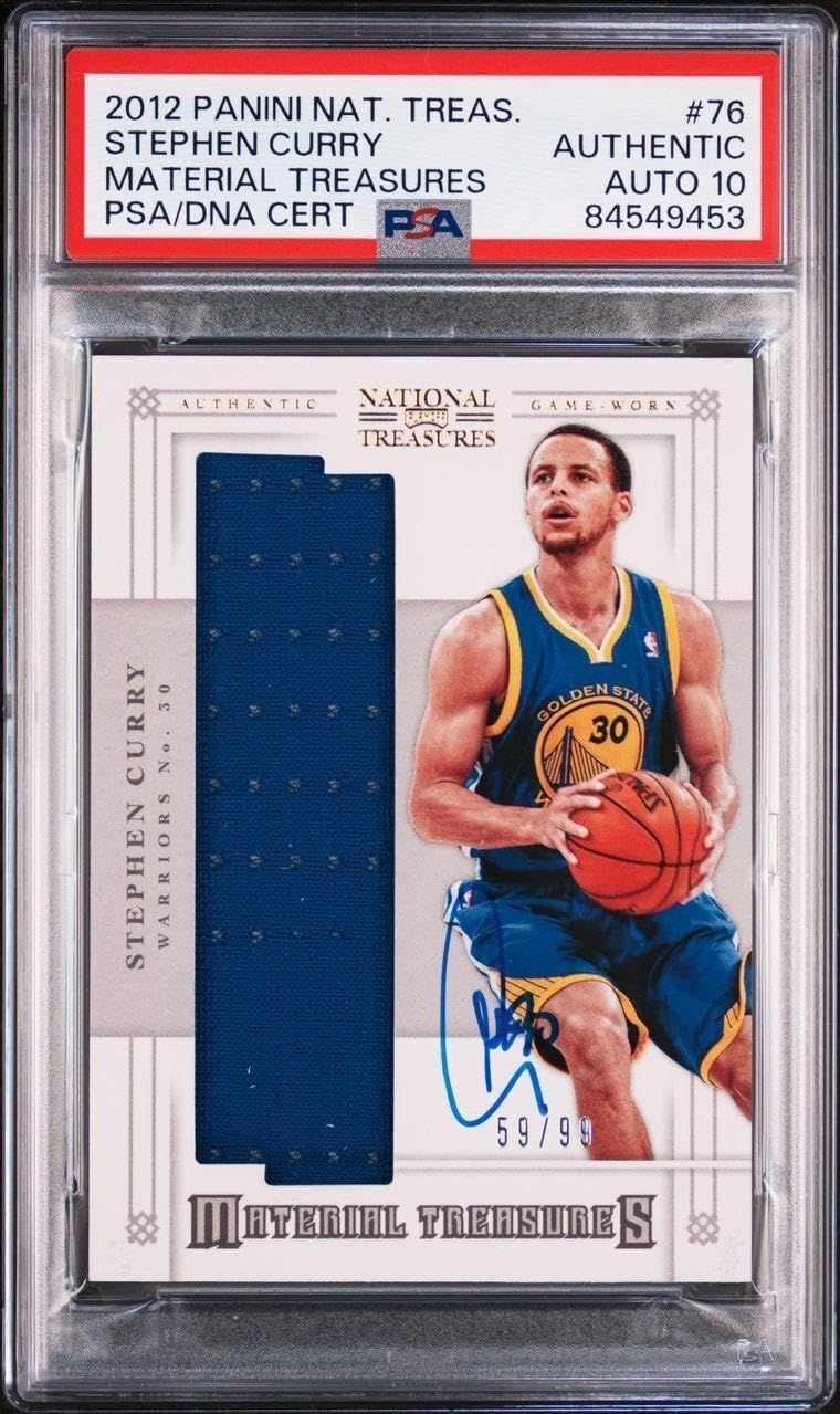 2012 Panini National Treasure #76 Material Treasure Stephen Curry ...