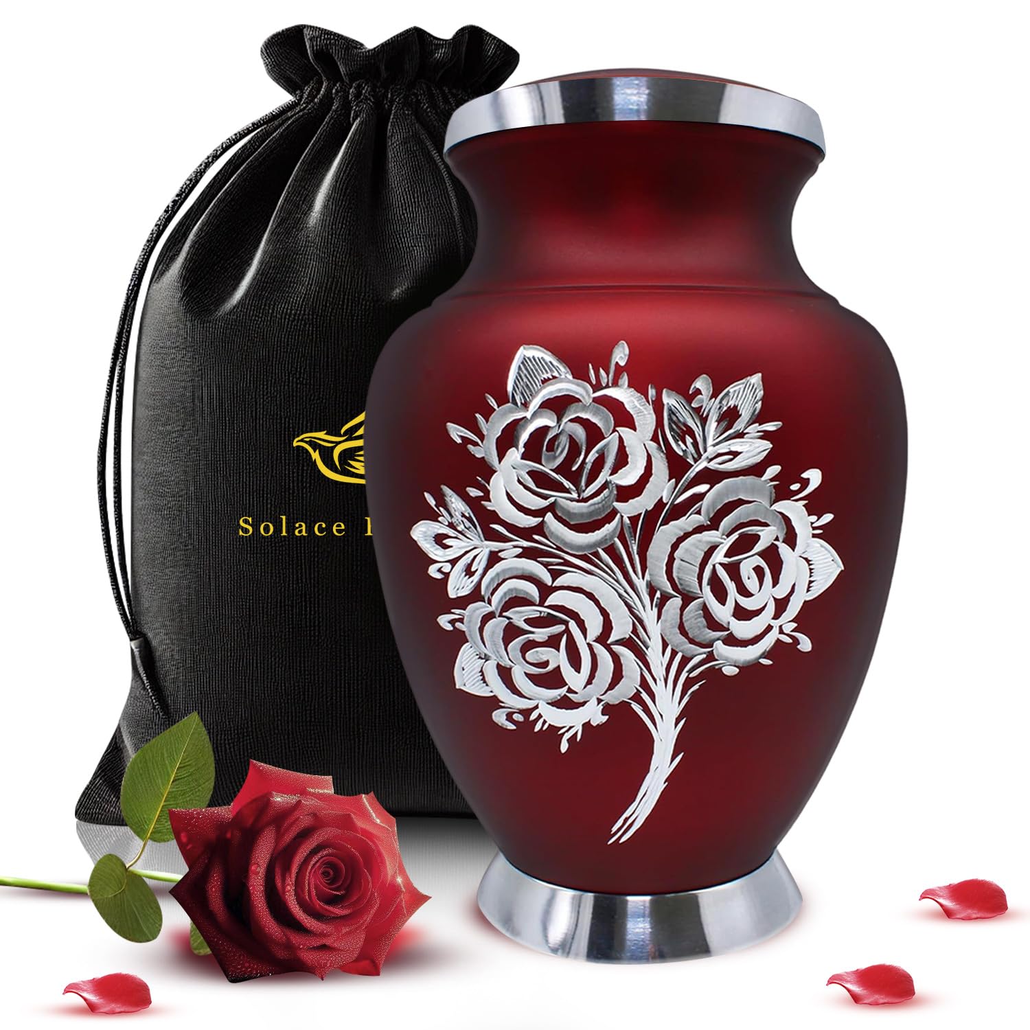 Amazon.com: Rose Cremation Urn for Ashes for Women & Men - Handcrafted ...