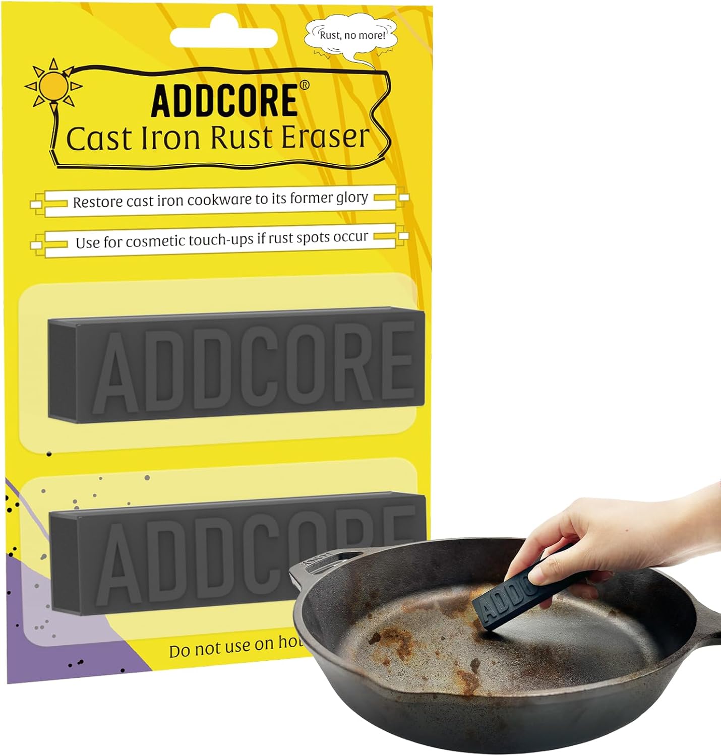 Amazon.com: Rust Eraser, Premium Rust Remover for Cast Iron Pans ...
