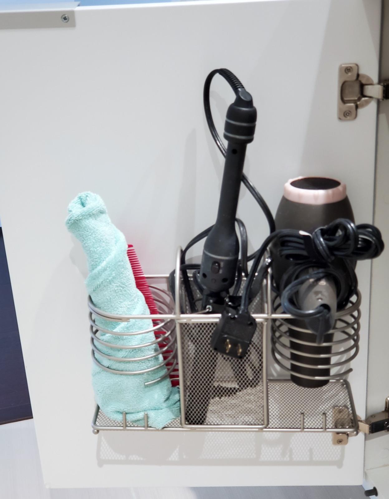 Sunlit 3 in 1 Wall Mount/Countertop/Over Cabinet Door Metal Wire Hair ...