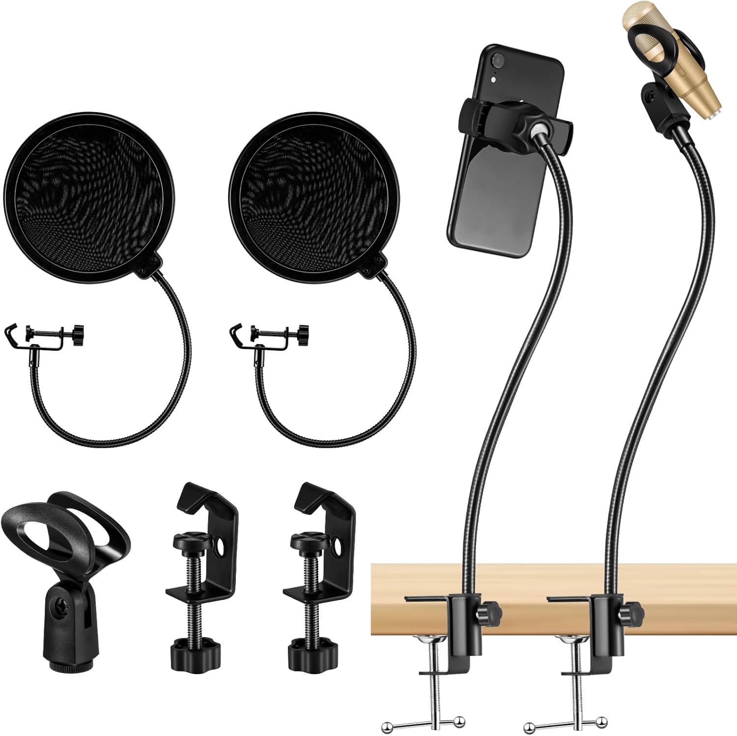 Amazon.com: Copkim 5 Pack Desktop Microphone Stand with Phone Holder,18 ...