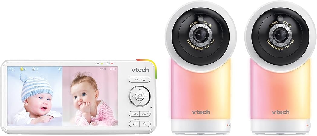 VTech 2 Camera 1080p Smart WiFi Remote Access 360 Degree Pan & Tilt ...