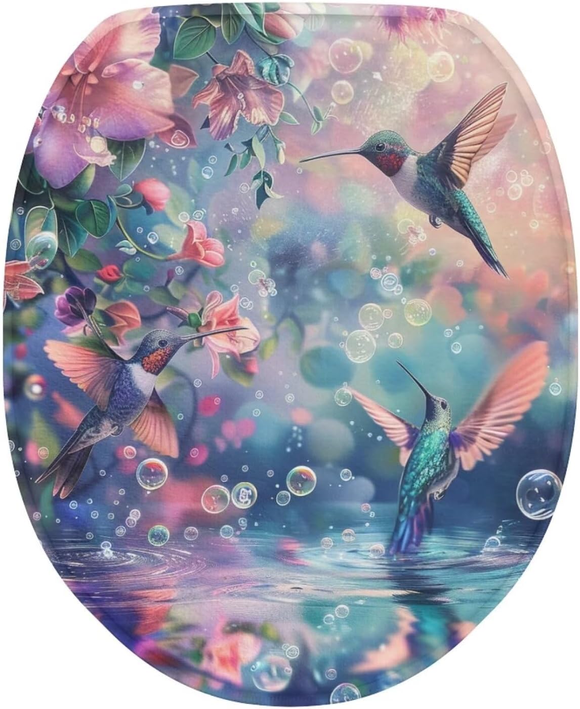 Amazon.com: TODIYADDU Elegant Hummingbird Flower Toilet Lid Cover ...