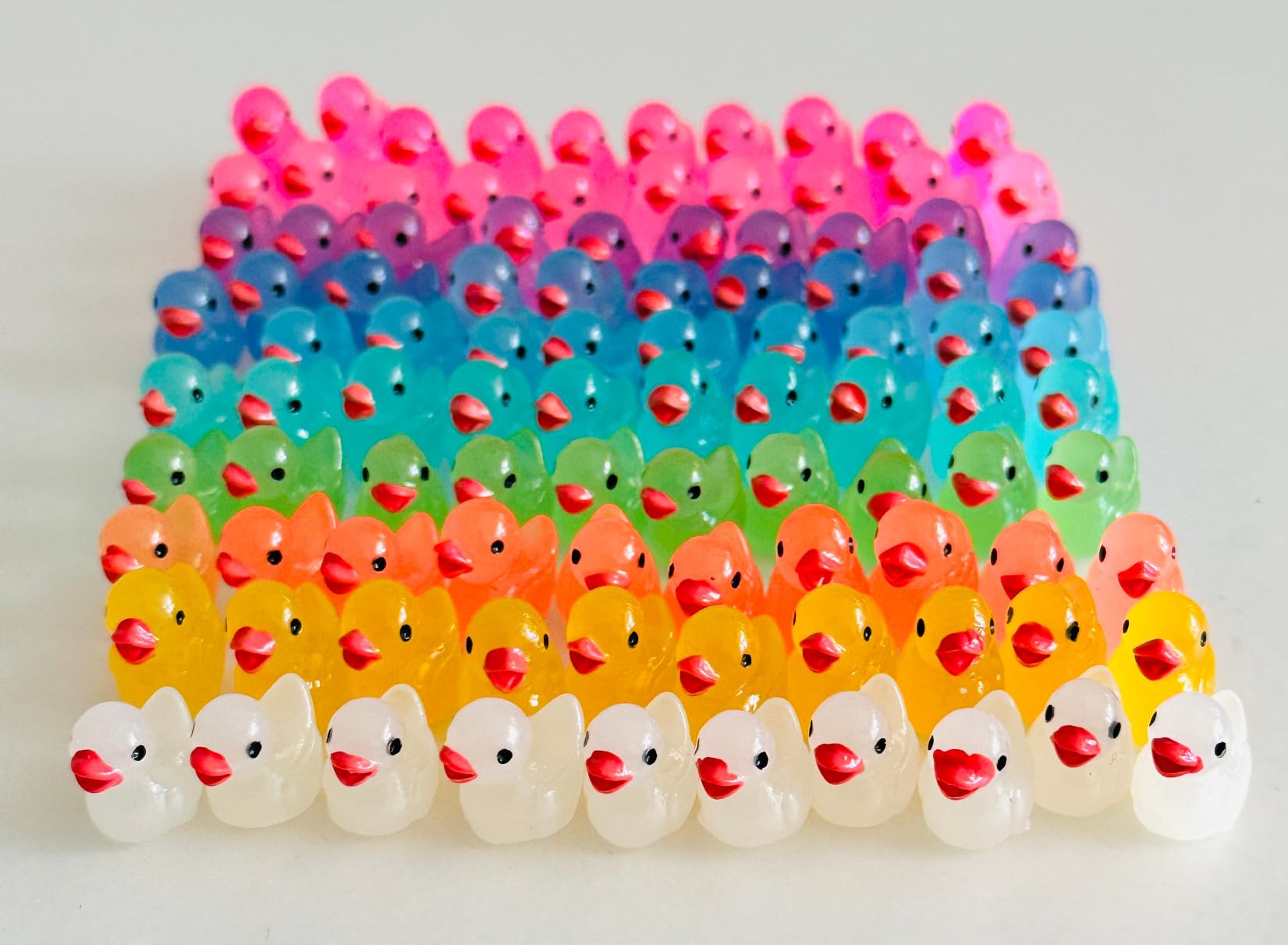 Fanshiontide 100 Mini Harz Enten Leuchtende Miniatur Harz Enten 10 ...