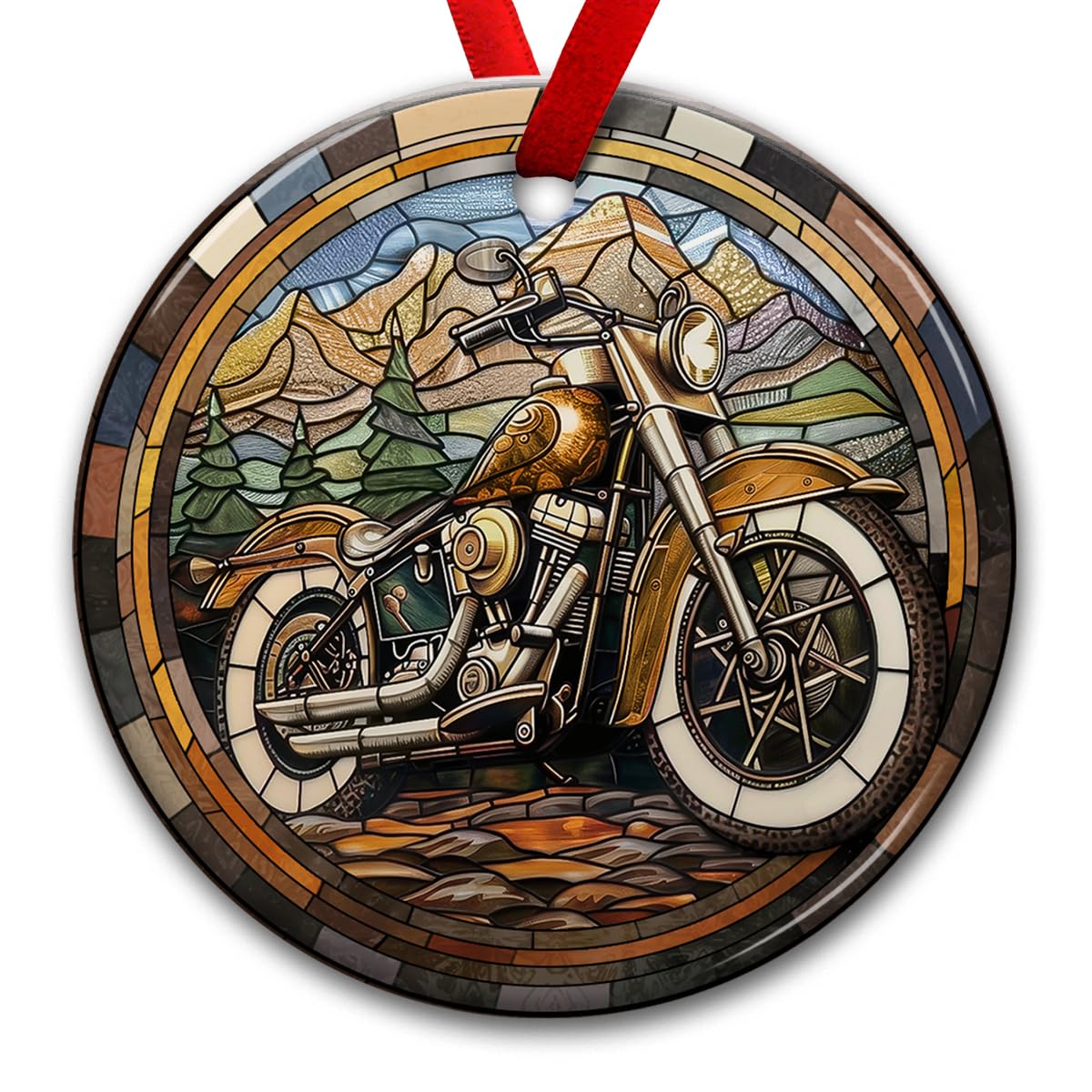 Amazon.com: Kilyhome Motorcycle Ceramic Christmas Ornaments - Hanging ...