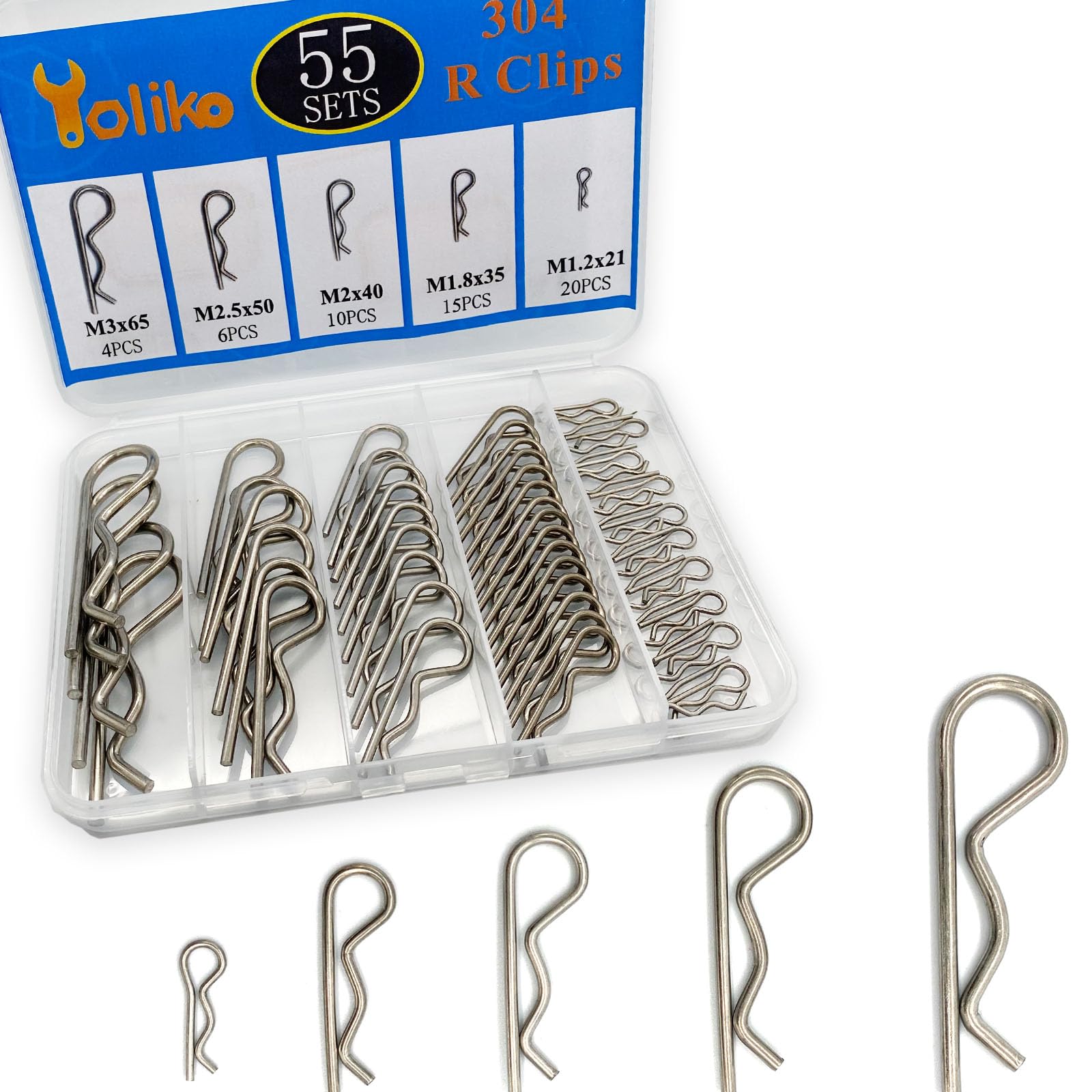 Snapklik.com : Yoliko 55Pcs Stainless Steel Hitch Pins & Clips Kit ...