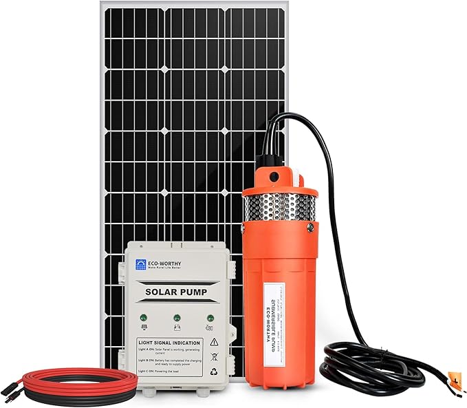 Amazon.com : ECO-WORTHY Solar Well Pump Kit with Battery Backup, 12V ...