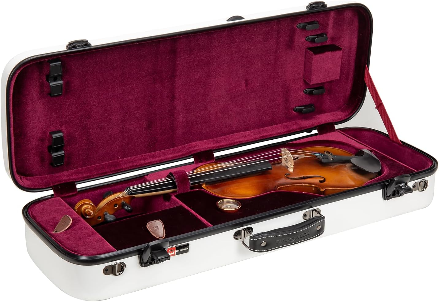 Amazon.com: Crossrock Fiberglass Oblong Case fits 4/4 Full-Size Violin ...