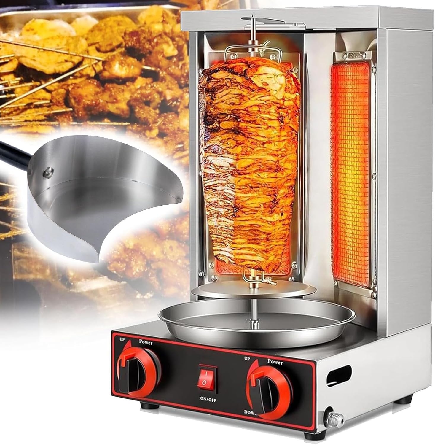Amazon.com: Shawarma Gyro BBQ Meat Machine Vertical Kebab Doner Meat ...