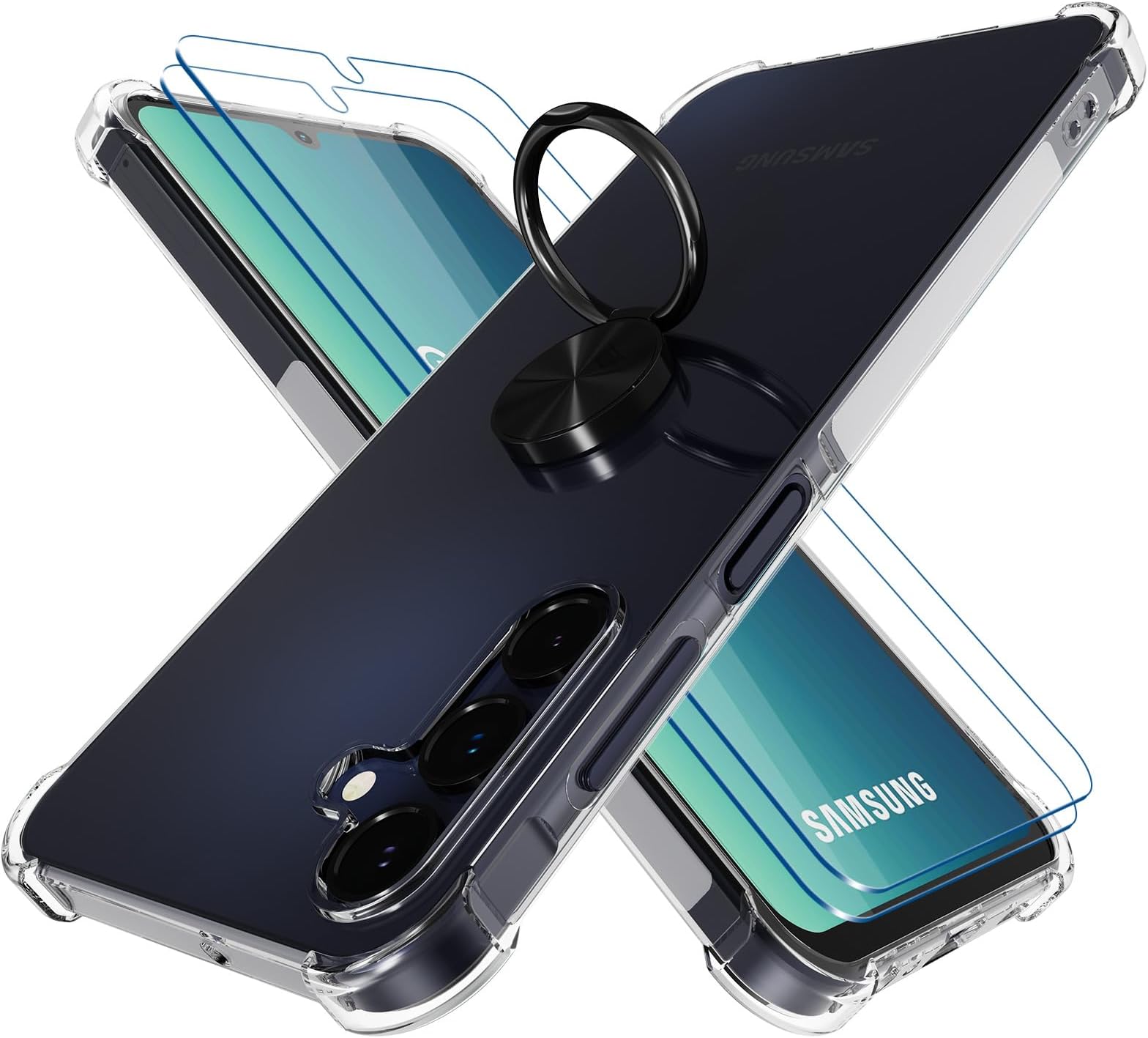 STARRYNOVA Hülle Ringhalter Kompatibel mit Samsung Galaxy A15 4G / 5G, Crystal Clear Handyhülle ...