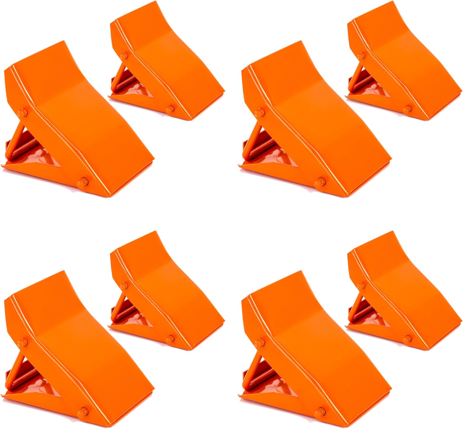 4x Pairs Of Strong Folding Steel Wheel Chocks | Ideal For Cars ...