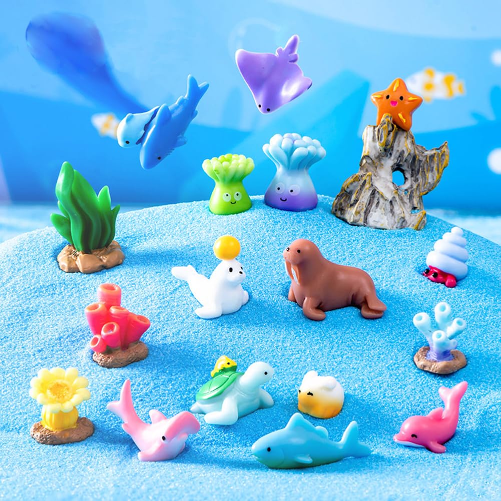 Mini Sea Animals 20 Pack Tiny Ocean Animals Figures Mini Figures Resin ...
