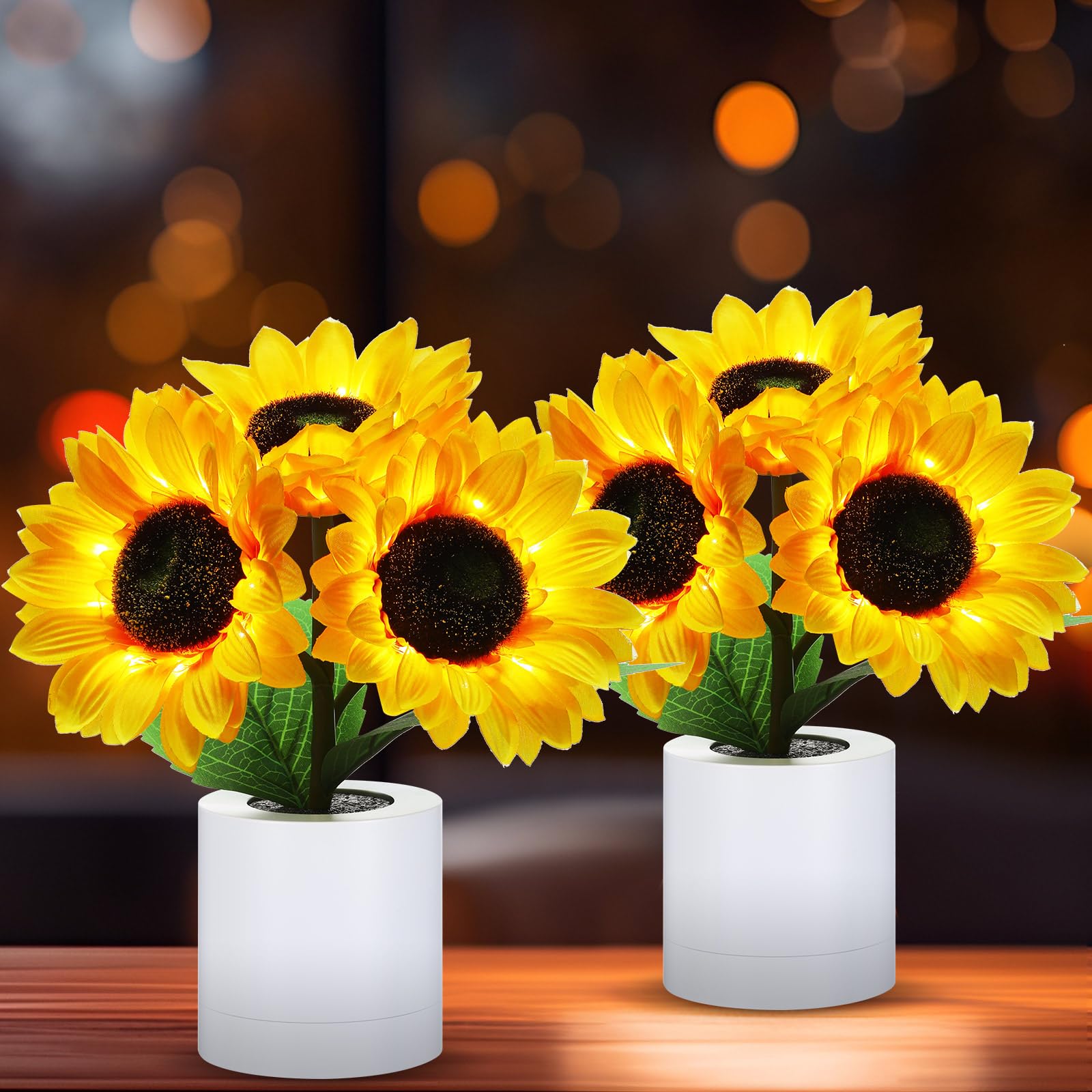 2 Pcs Sunflower LED Lamp for Women Valentines, Galentine's Day, Ideal ...