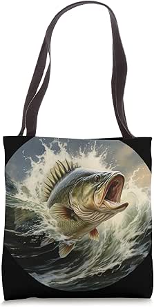 Amazon.com: Largemouth Bass Fishing FIsh Hunting For Men Tote Bag ...