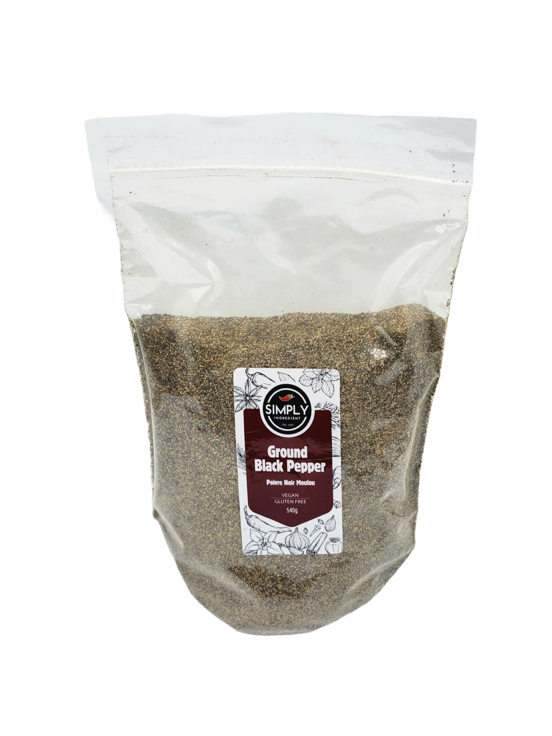 Simply Ingredient Gourmet Bulk Freshly Ground Black Pepper, 540 Gram ...
