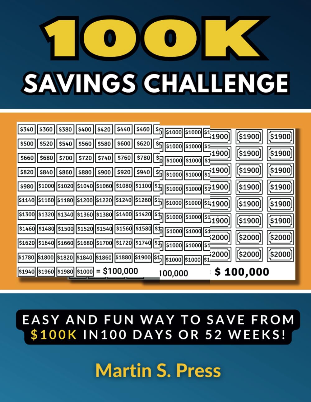 100k Savings Challenge: Simple and Easy Savings Tracker to Save ...
