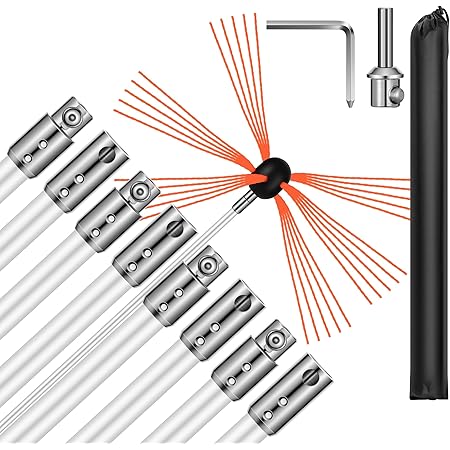 Amazon.com: 36 FT Total Fiberglass Chimney Cleaning Rod- Chimney Brush ...