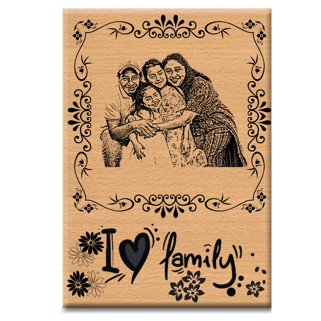Giftairs I Love Family personalized Wooden Plaque photo frame ...