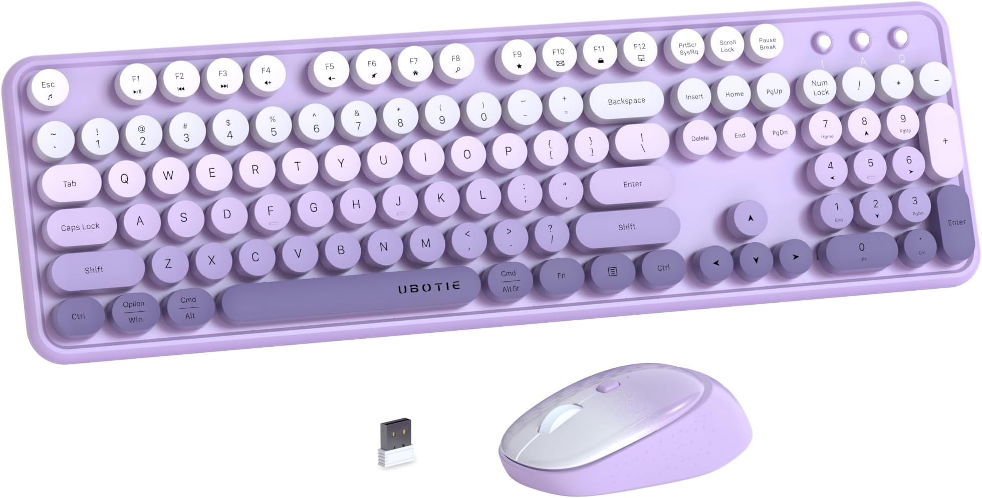 Amazon.com: Wireless Keyboards and Mouse Combos, UBOTIE Colorful ...