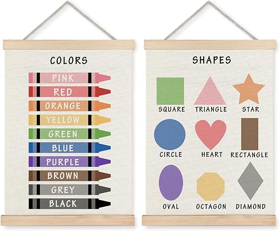 Amazon.com: Supwhd Shapes Colors Posters for Classroom Wall, Shapes ...