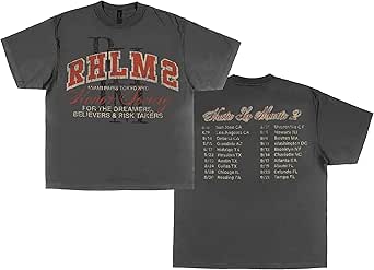Amazon.com: Anuel Camiseta oficial de AA Merch RHLM2 Tour Grey Dateback ...