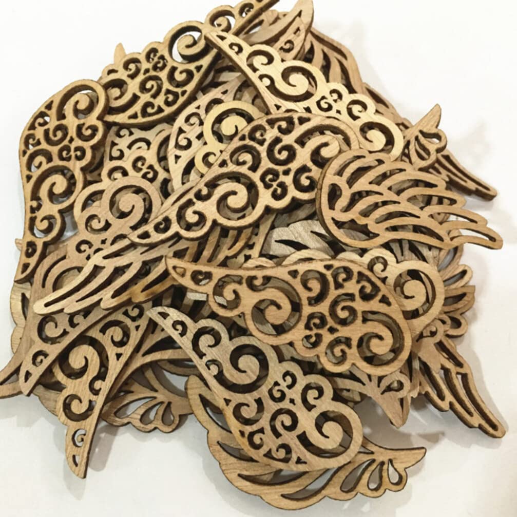 Amazon.com: Christmas Wood Angel Wings 80pcs Angel Wings Wings Patches ...