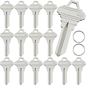 AYWFEY SC1 Blank Key Blanks, Pack of 15 Premium Brass Uncut Blank Keys ...