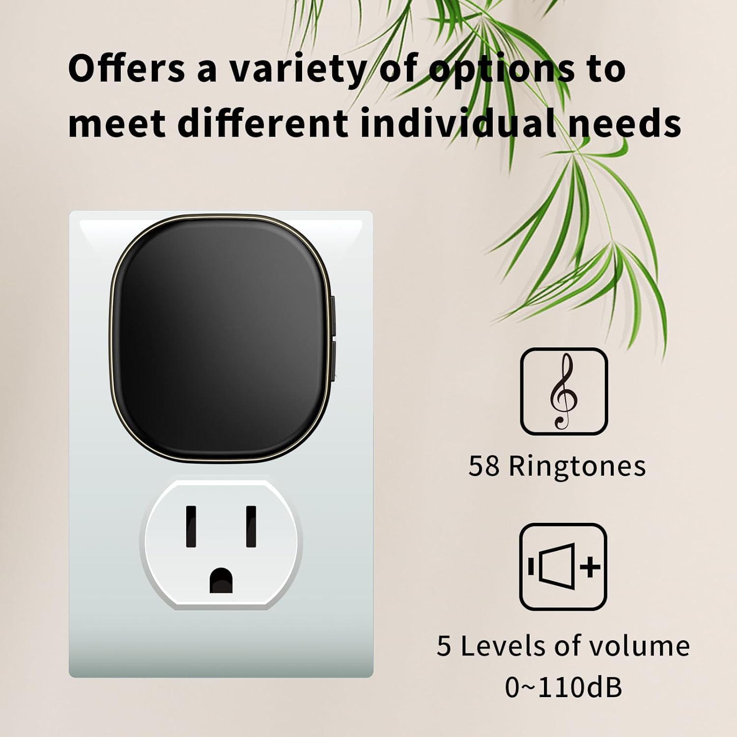 HUAZHENQI-GH Timbre inalámbrico, timbre inalámbrico para el hogar ...