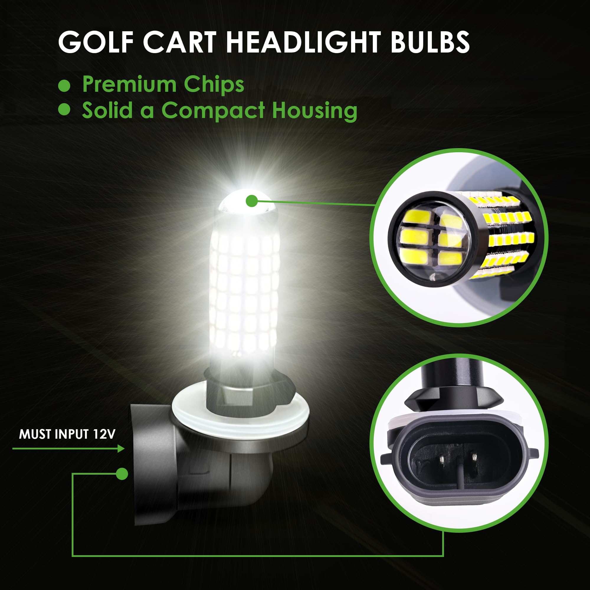 Snapklik.com : 10L0L Golf Cart Headlight Bulb Lights For EZGO Club Car ...