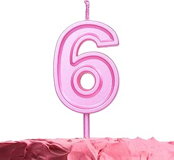 Amazon.com: GET FRESH Number 6 Birthday Candle – Pink Number Six Candle ...