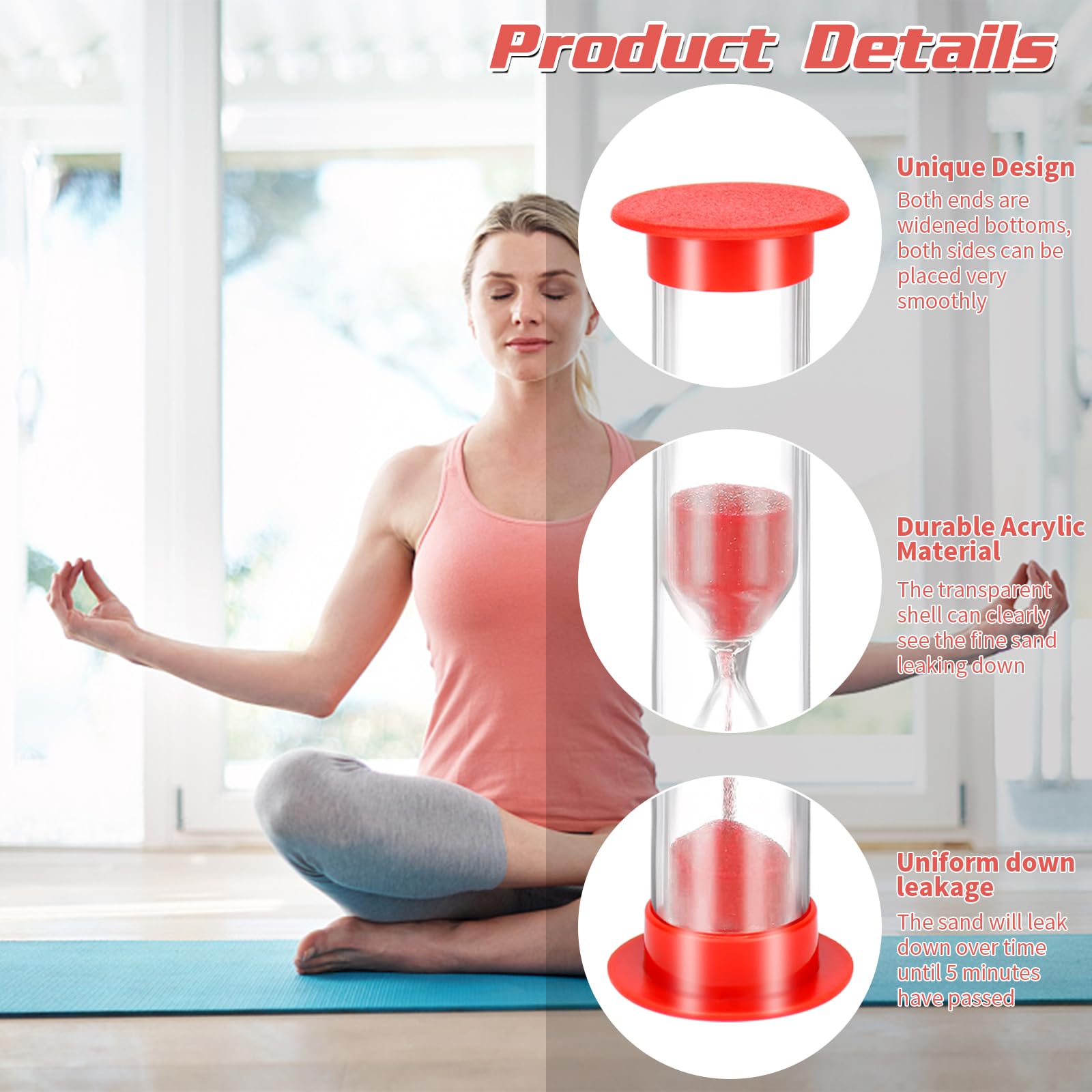 Snapklik.com : 24 Pcs 5 Minute Sand Timer Plastic Sand Timer Mini ...